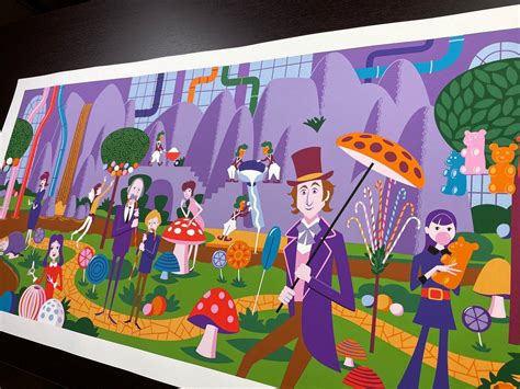 Willy Wonka And Chocolate Factory Shag Josh Agle Lim Edn Screen Print