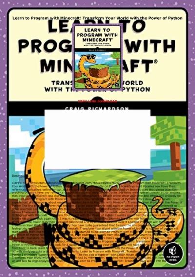 Learn To Program With Minecraft Transform Your World With The Power Of Python