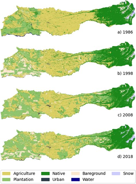 Lulc Maps Generated From Landsat Images From A 1986 B 1998 B 2008 And
