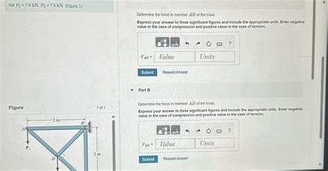 Solved Set P1 7 5kn P2 7 5kn Figure 1 Determine The Force
