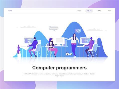 Premium Vector Modern Flat Design Concept Of Computer Programmers