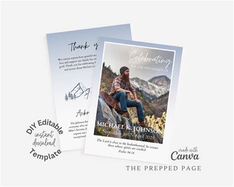 Funeral Program Template Simple Memorial Program Printable Funeral