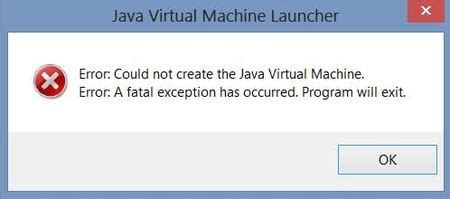 Could Not Create The Java Virtual Machine