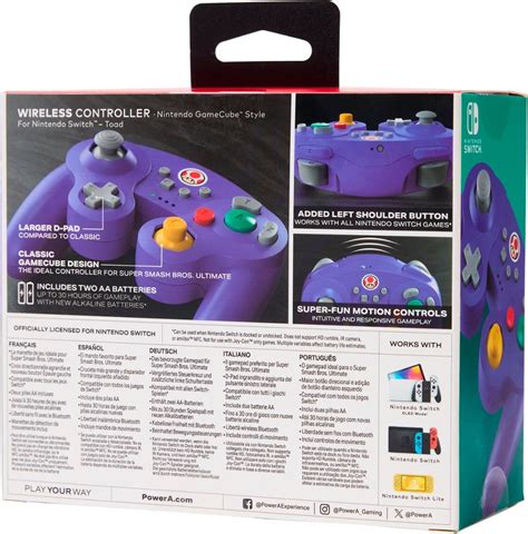 Powera Gamecube Style Wireless Controller For Nintendo Switch Toad