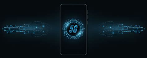 5g 글로벌 네트워크 컨셉으로 스마트폰 모형 고속 Wifi 인터넷 연결 하이테크 및 공상 과학 그래픽 디자인 컴퓨터 회로 기판 패턴 벡터 그림입니다 전화에 대한 스톡 벡터