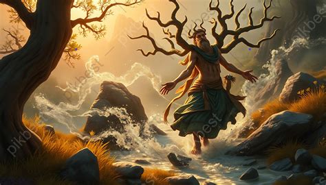 A Woman Walking Through Forest With Tree Backgrounds Free Download Pikbest