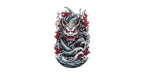 Sea Monster Japanese Demon Yokai Streetwear Esthetic T Shirt