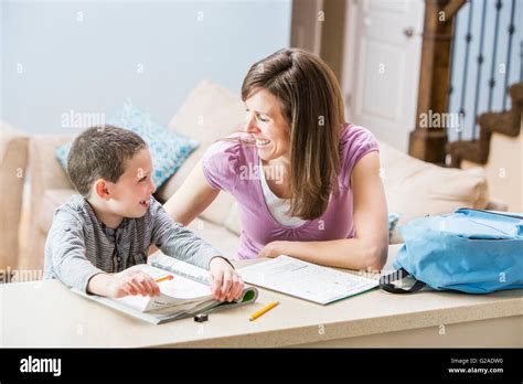 Homework Mother Son Hi Res Stock Photography And Images Alamy