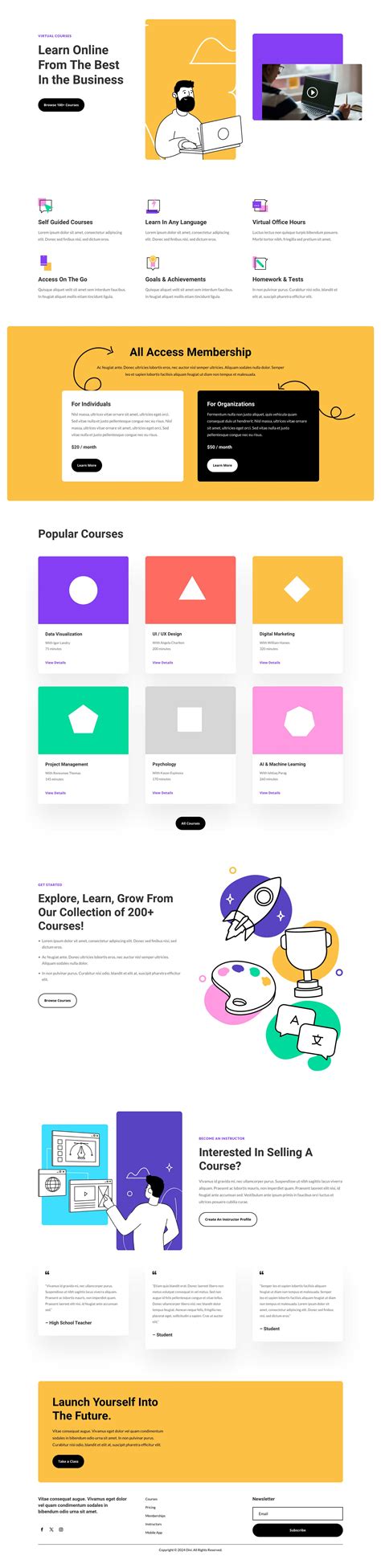 Get A Free Online Learning Layout Pack For Divi