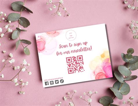 Editable Qr Code Signs Scan For Newsletter Signup Set Of Three