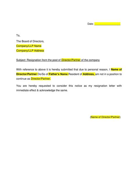 Free Printable Immediate Resignation Letter Templates [pdf Word]