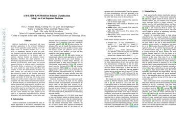 A Bi LSTM RNN Model For Relation Classification Using Low Cost Sequence