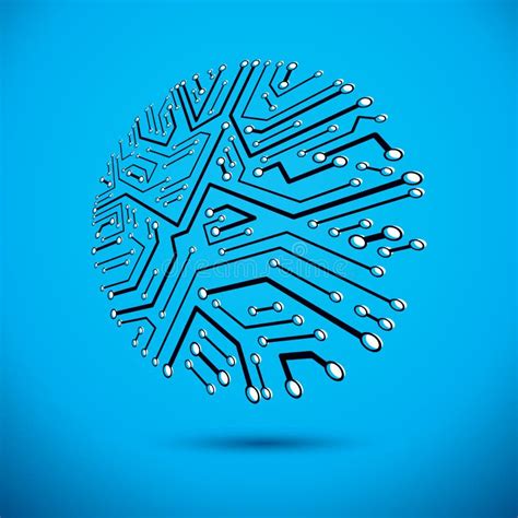 Technology Communication Round Cybernetic Element Stock Vector Illustration Of Engineering