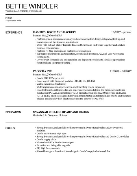 Oracle Ebs Resume Samples Velvet Jobs