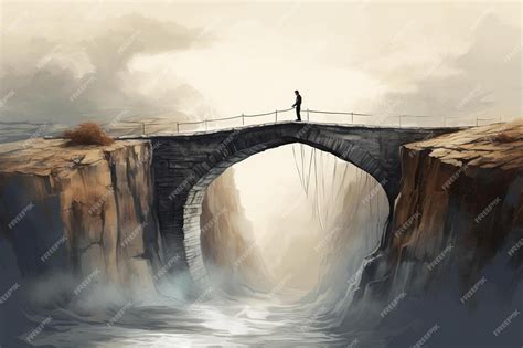 Premium Photo A Man Standing On A Bridge Over A River