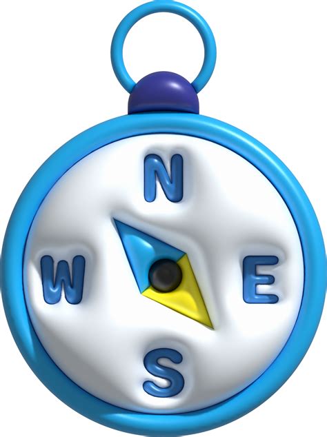 3d Illustration Compass Tool Navigation Device Compass Object For