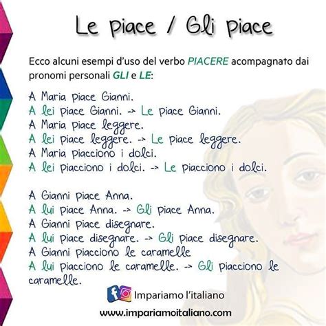 Impariamo L Italiano On Instagram LE Piace GLI Piace Italian