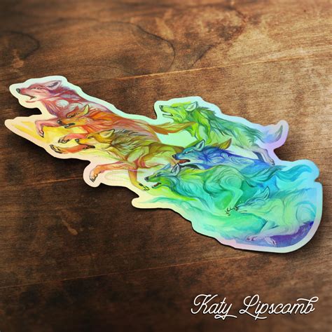 Wolf Pack Holo Jumbo Vinyl Sticker · Katy Lipscomb Llc · Online Store