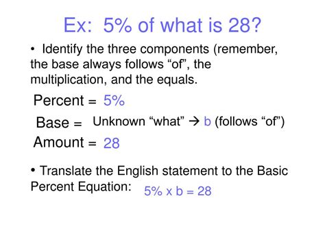 Ppt And The Basic Percent Equation Powerpoint Presentation Free