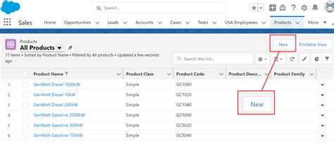 how to create products in salesforce
