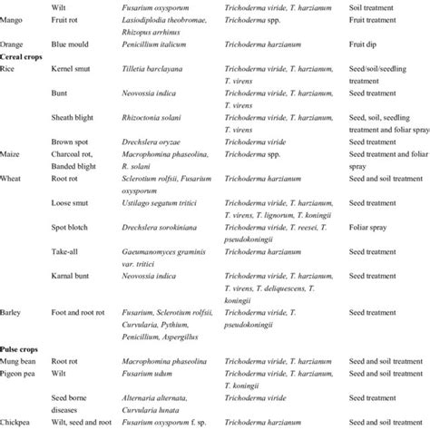 Crop Diseases And Their Management Through Application Of Trichoderma Spp Download Scientific