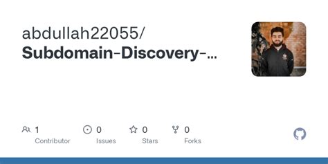 Github Abdullah22055subdomain Discovery Recon Tool Muhammad