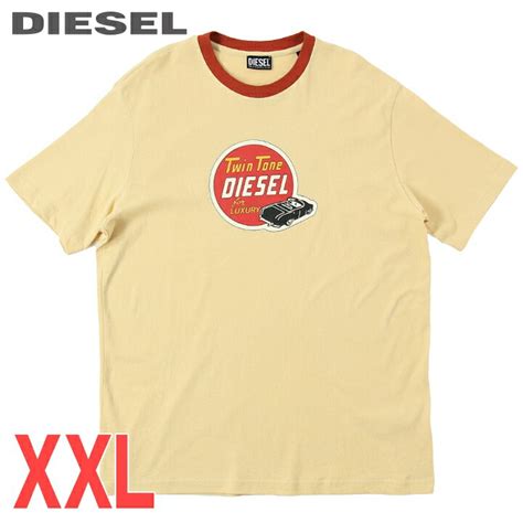 【楽天市場】 Diesel ディーゼル メンズ プリント スラブコットン 半袖tシャツ カットソー【t Just C12】【サイズxxl】【サンドベージュ】die M T F4 4a8