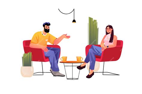 Premium Vector Interview Show Concept With People Scene In Flat Design Vector Illustration