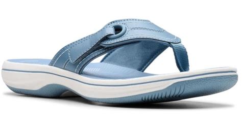 Clarks Cloud Steppers Breeze Reyna Peep Toe Sandals In Blue Lyst