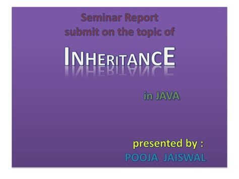 Inheritance In Java Ppt Ppt
