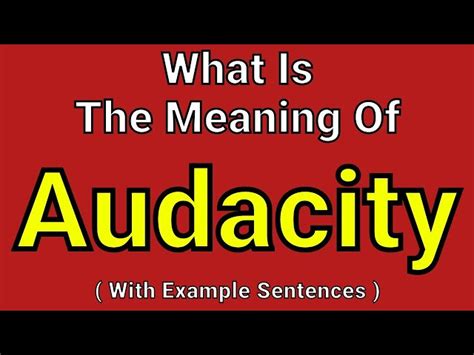 Audacity Meaning