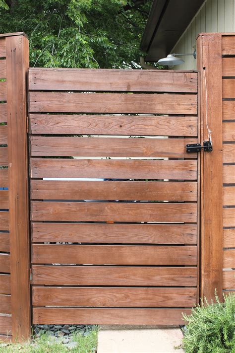 Side Gate Spaced Horizontal Wooden Fence Gate Building A Wooden
