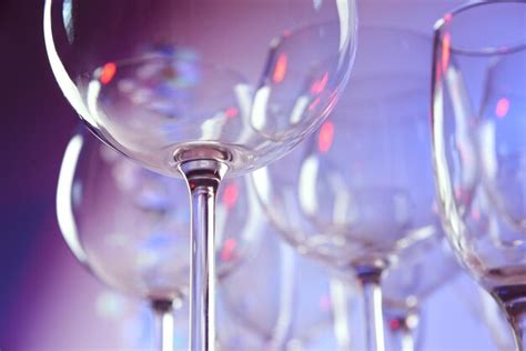 Premium Photo Empty Wine Glasses On Color Background