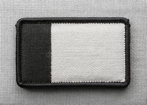 Elegant Black And White Rectangle Embroidered Patch Mockup A Versatile