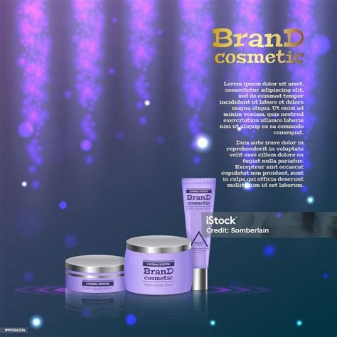 3d 현실 화장품 병 광고 템플릿입니다 화장품 브랜드 광고 Glitters와 Bokeh 배경 컨셉 디자인 건강관리와 의술에 대한 스톡 벡터 아트 및 기타 이미지 Istock