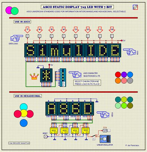 262 static led display 7x5 ascii and hexa