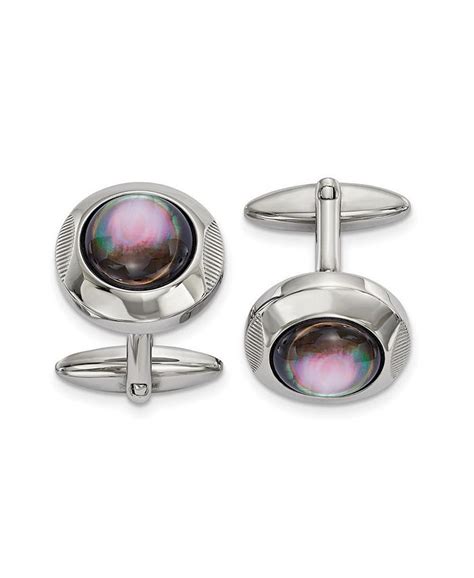 Chisel Stainless Steel Polished Black Circle Cufflinks Macy S