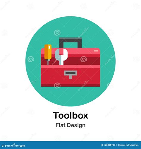 Toolbox Flat Icon Stock Vector Illustration Of Carpentry 123835733