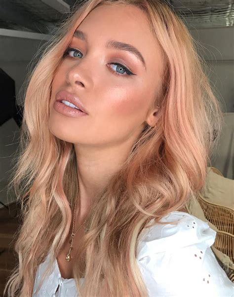 Pinterest Deborahpraha ♥️ Peachy Pink Hair Color And Beautiful Makeup