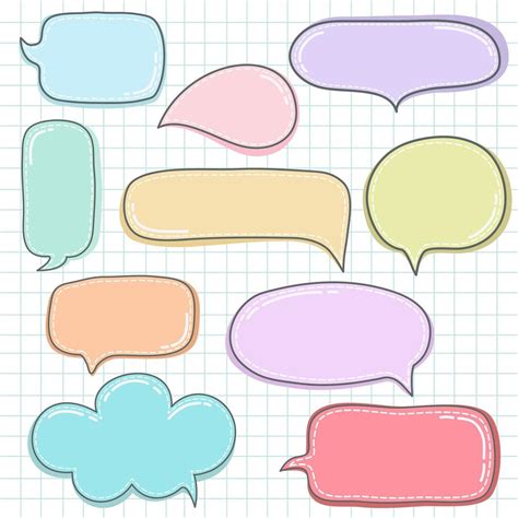Set Of Hand Drawn Set Speech Bubbles 692620 Vector Art At Vecteezy