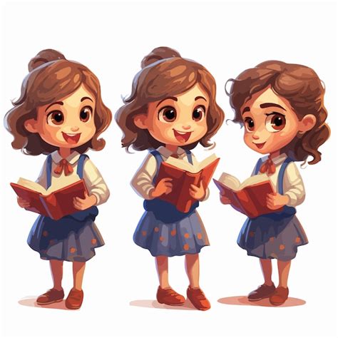 A Simple Vector Representation Of A Girl With A Journal Premium Ai