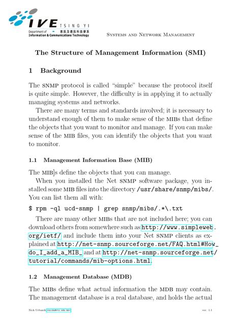Net Snmp The Smi Pdf Data Type Information Technology