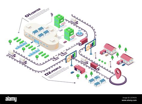 Cloud Data Center Concept 3d Isometric Web Infographic Workflow Process Infrastructure Map With