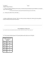 AP Statistics Chapter Review Problems Course Hero