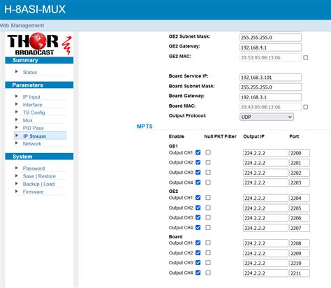 DVB ASI IP Broadcast Multiplexer Input Mux Thor Broadcast