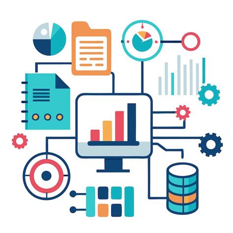 Data Analysis And Visualization With Various Graphs Charts And Icons Premium Ai Generated Vector