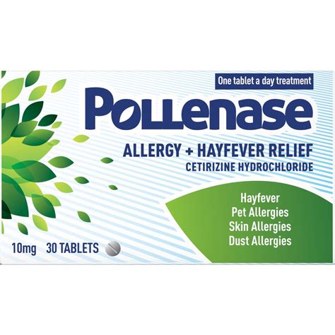 Pollenase Allergy And Hayfever Relief 10mg Tablets 30s — Shop Yoga