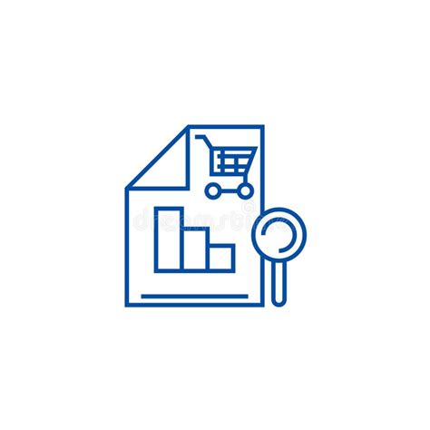 Shopping Analysis Line Icon Concept Shopping Analysis Flat Vector