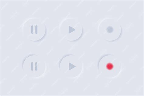 Reproducir Y Pausar En El Estilo De Neumorfismo Elementos De Diseño De