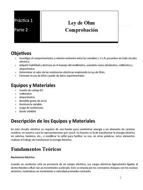 1 teb 007 manual lab 2 ley de ohm v2 0 pdf resistencia eléctrica